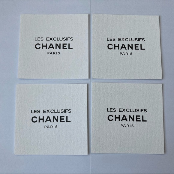 CHANEL | Party Supplies | 4 Chanel Les Exclusifs Promo Paper Logo White ...